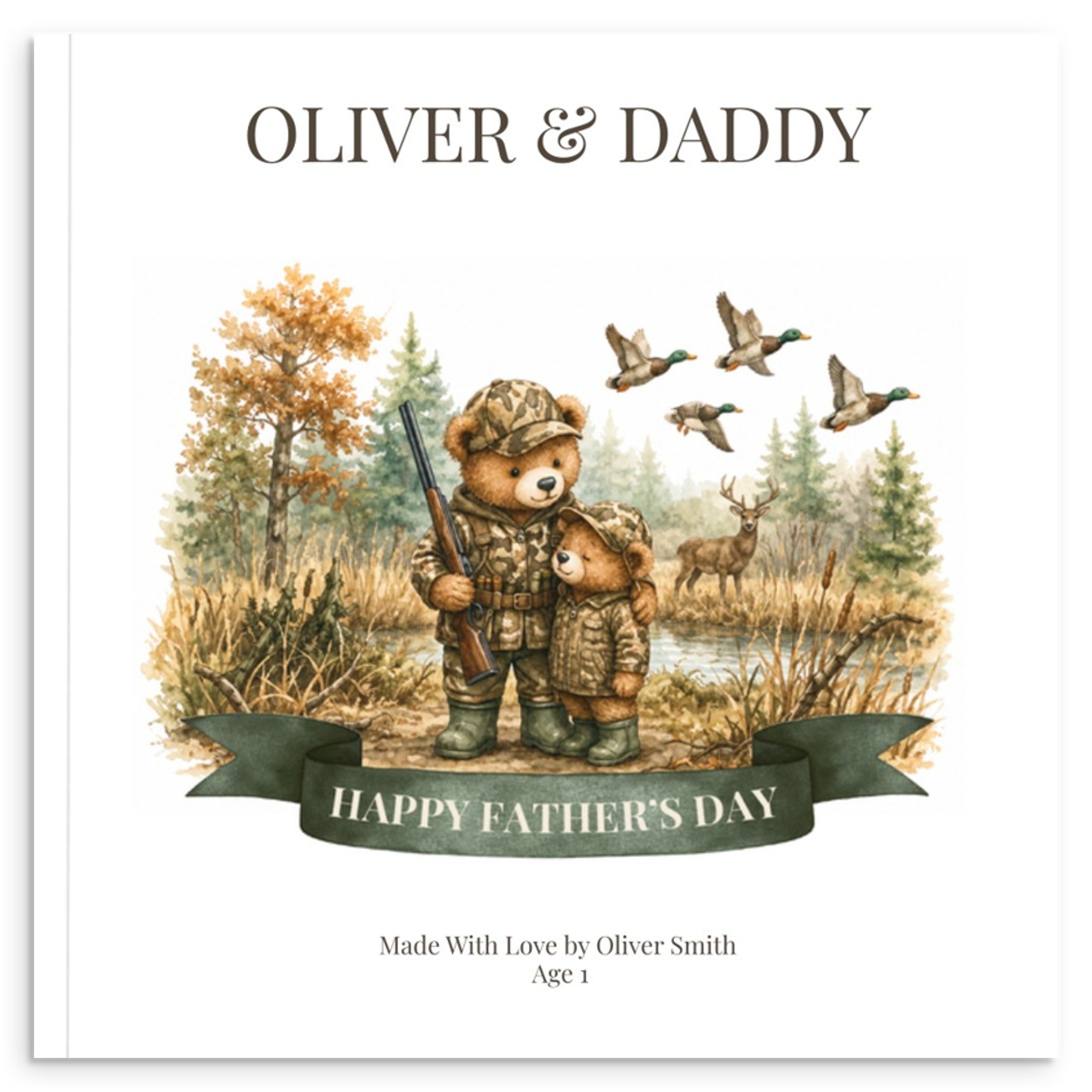 Personalized Hunting Dad Book, Fathers Day Gift From Kids, Custom Outd ...